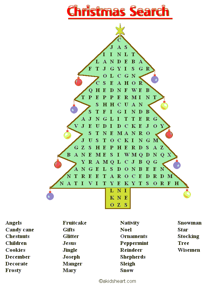 36 Printable Christmas Word Search Puzzles Kitty Baby Love