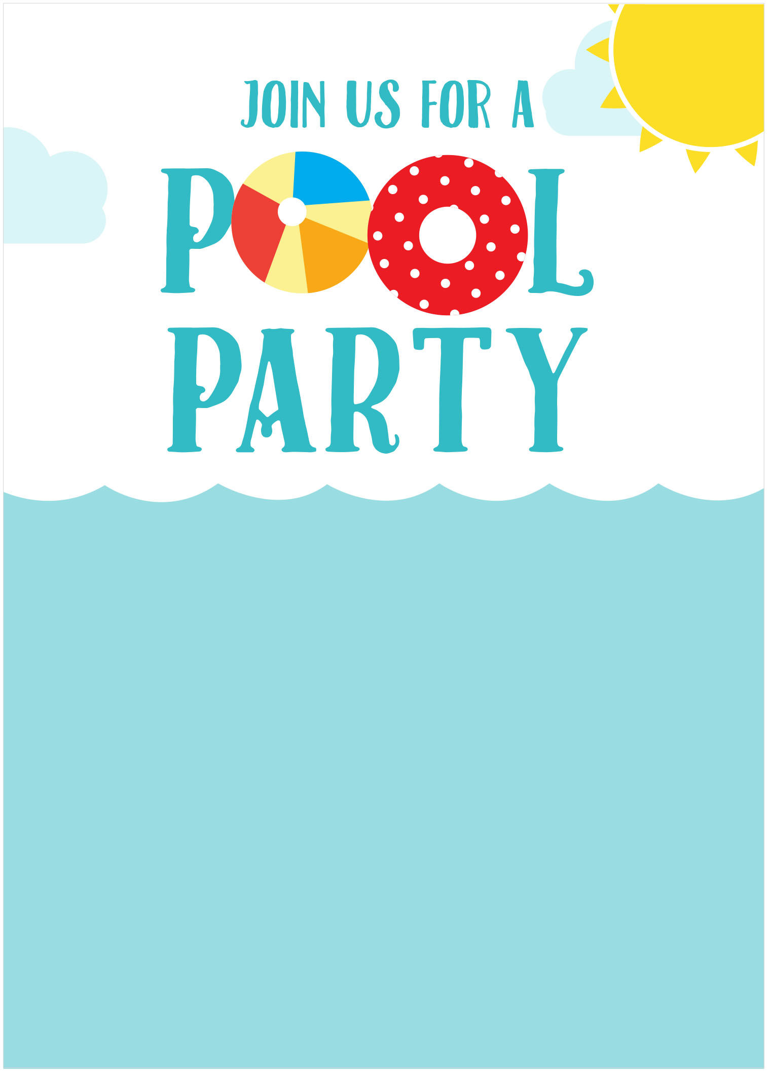 45 Pool Party Invitations Kitty Baby Love