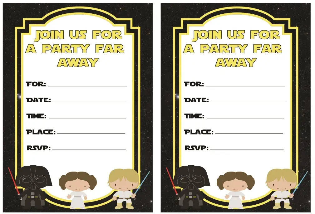 Printable Star Wars Birthday Invitations Printable Word Searches
