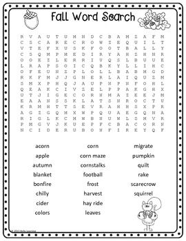 18 Fun Fall Word Search Puzzles - Kitty Baby Love
