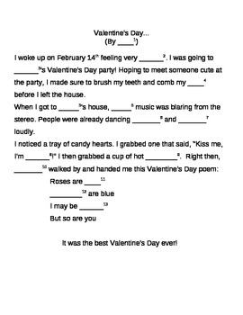 19 Romantic Valentine Mad Libs - Kitty Baby Love