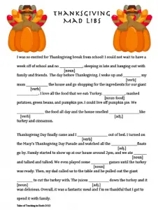 12 Funny Thanksgiving Mad Libs for All - Kitty Baby Love