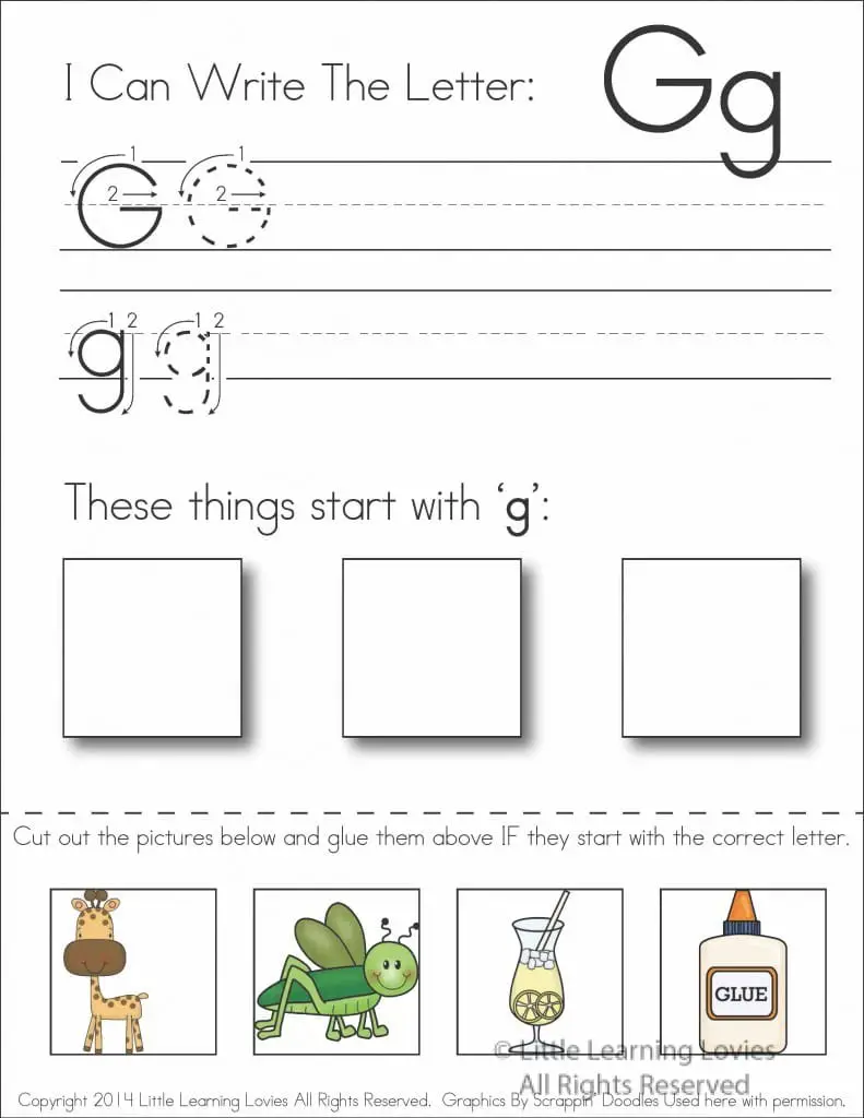 15 Exciting Letter G Worksheets for Kids - Kitty Baby Love