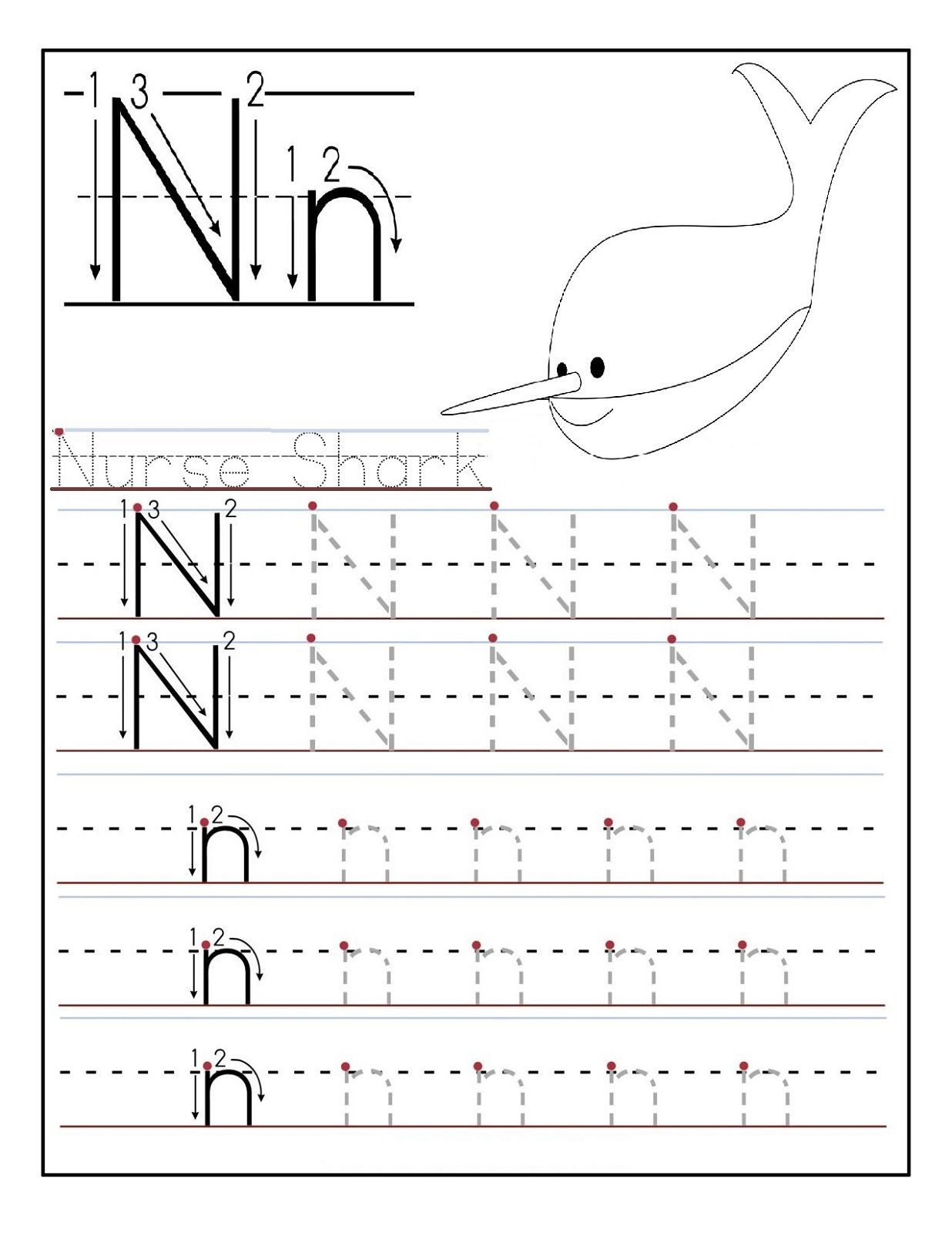 14 Interesting Letter N Worksheets For Kids Kitty Baby Love