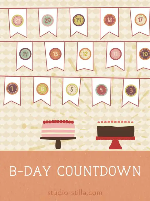 6 Colorful Birthday Countdown Calendars - Kitty Baby Love
