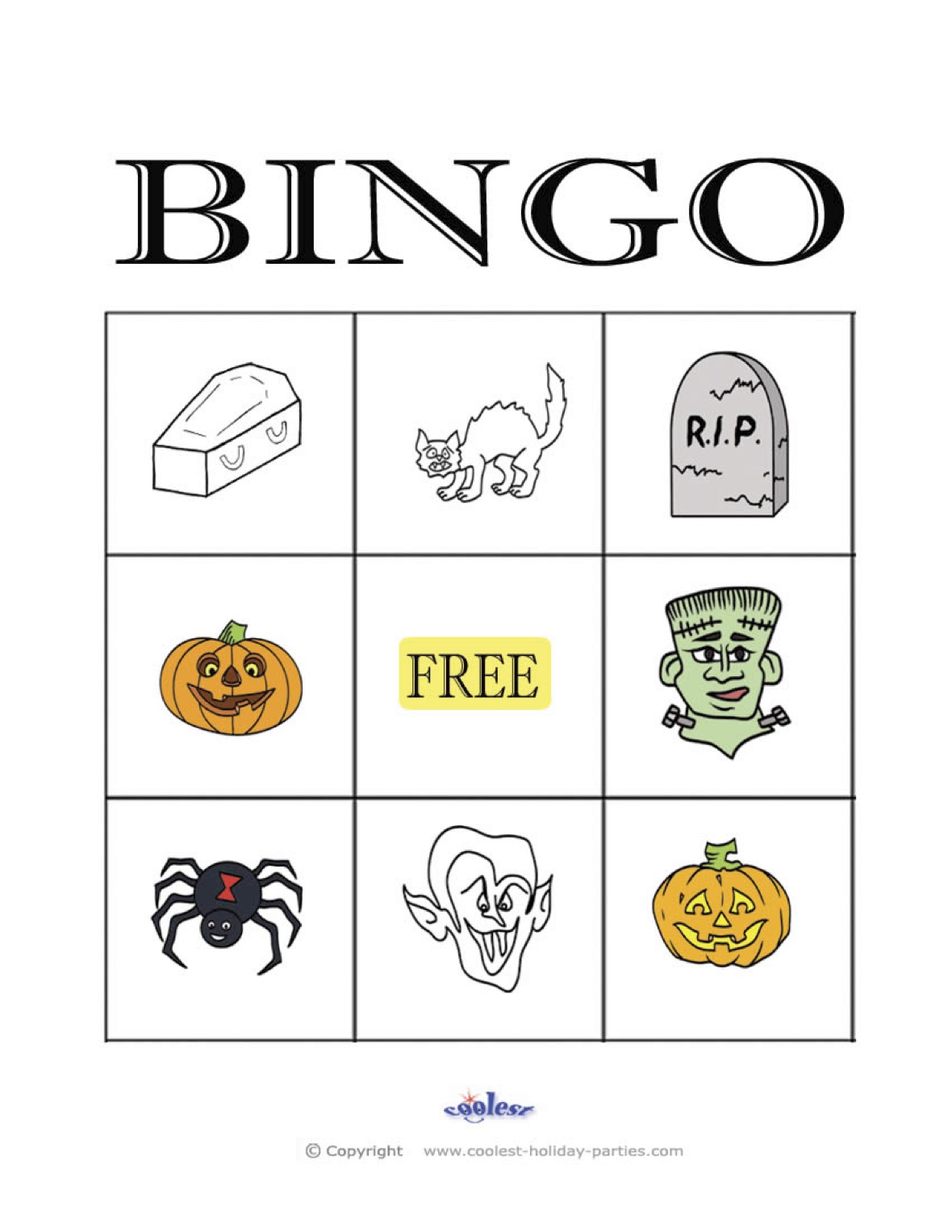 Free Printable Halloween Bingo Cards With Numbers