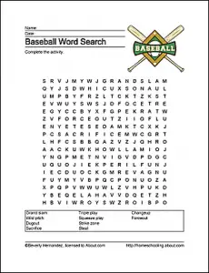 12 Playful Baseball Word Search Printables - Kitty Baby Love