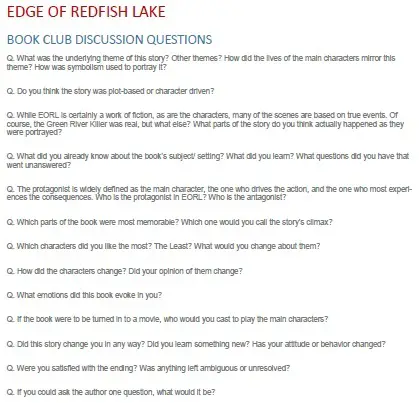 8 Printable Book Club Questions for Any Kind of Discussion - Kitty Baby ...