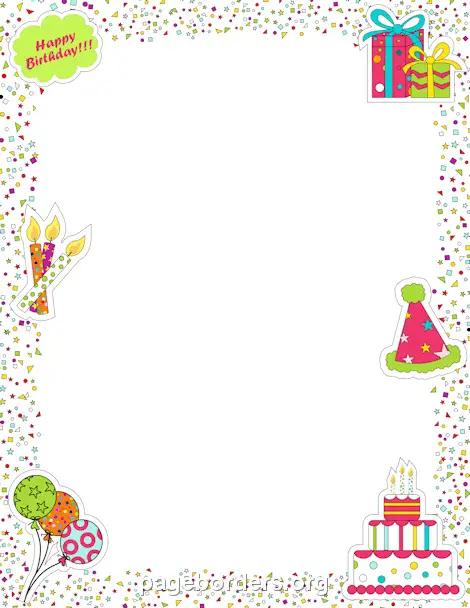 18 Cheerful Birthday Borders - Kitty Baby Love