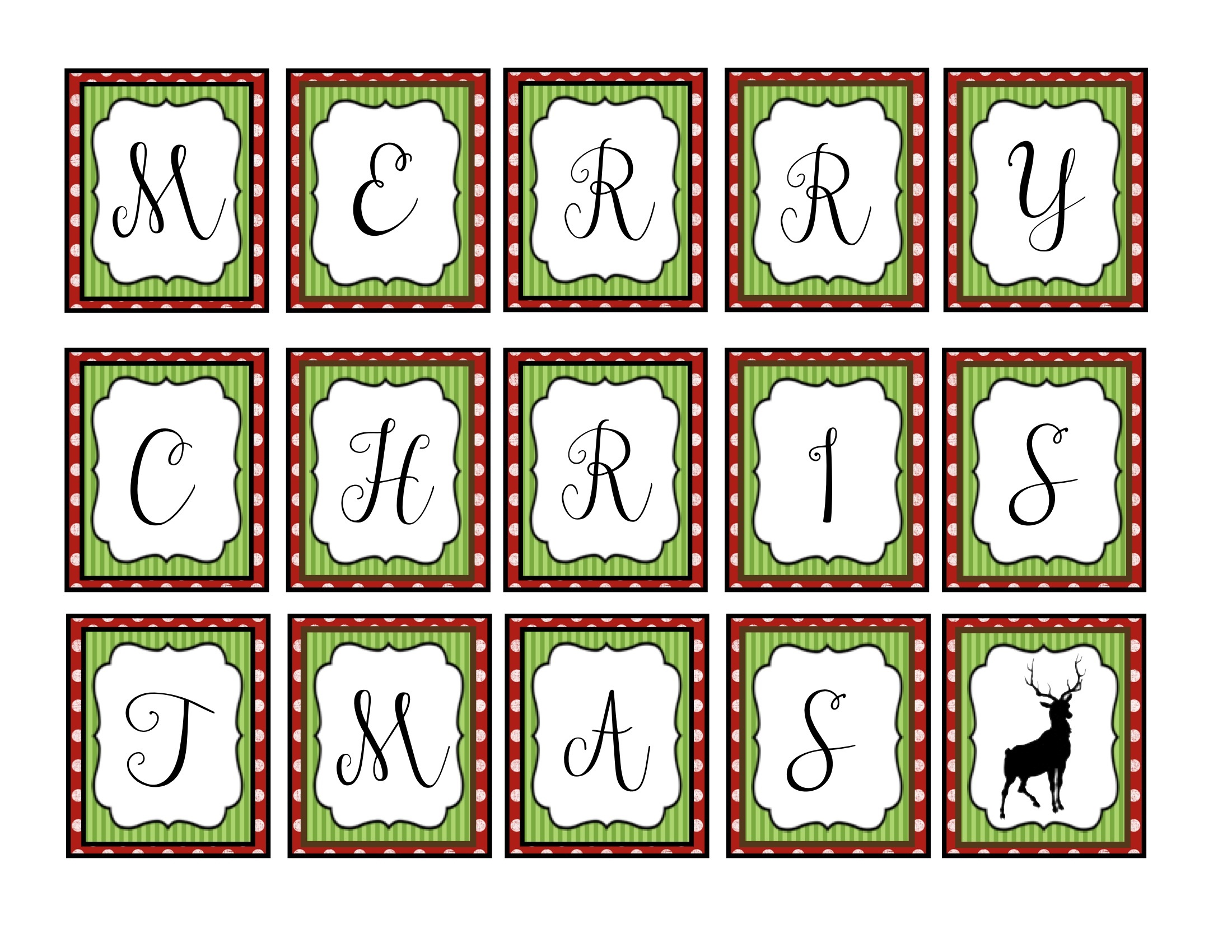 10 Festive Merry Christmas Banner Printables - Kitty Baby Love