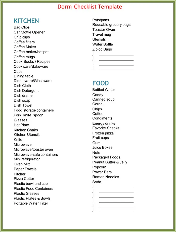 20 College Dorm Checklists That You Can't Do Without - Kitty Baby Love