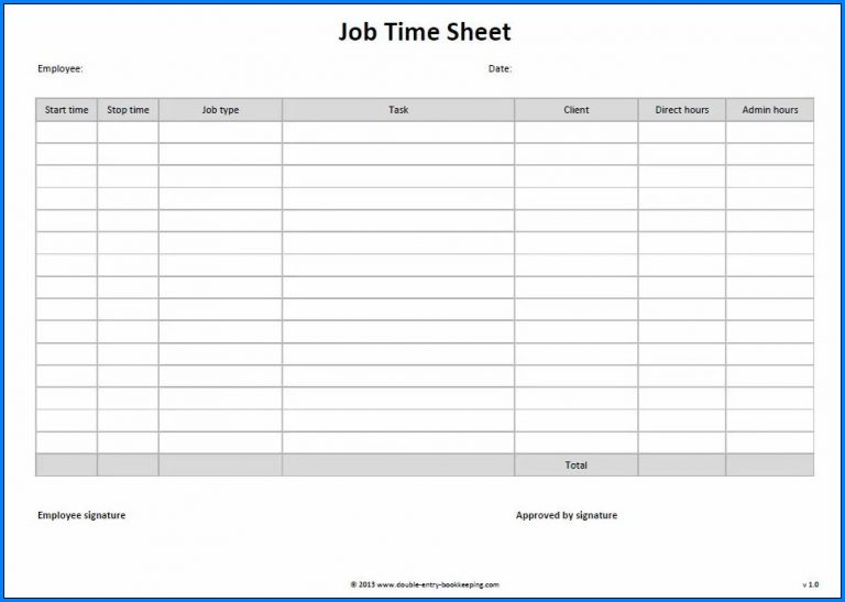 16 Neat Printable Time Sheets | KittyBabyLove.com