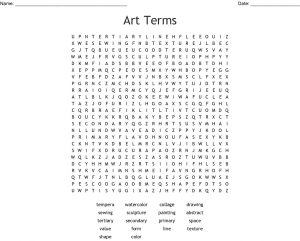 13 Creative Art Word Search Puzzles - Kitty Baby Love