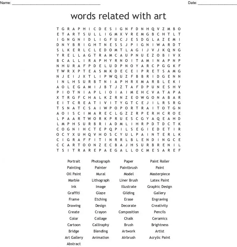 13 Creative Art Word Search Puzzles | KittyBabyLove.com