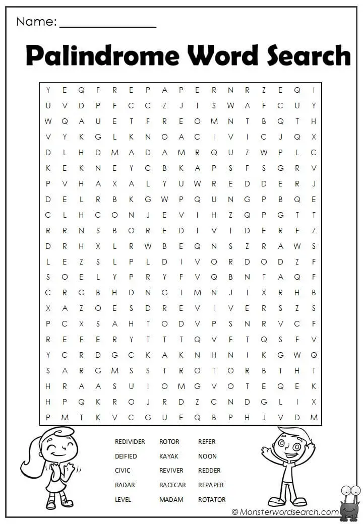 5 Gripping Palindrome Word Search Puzzles - Kitty Baby Love