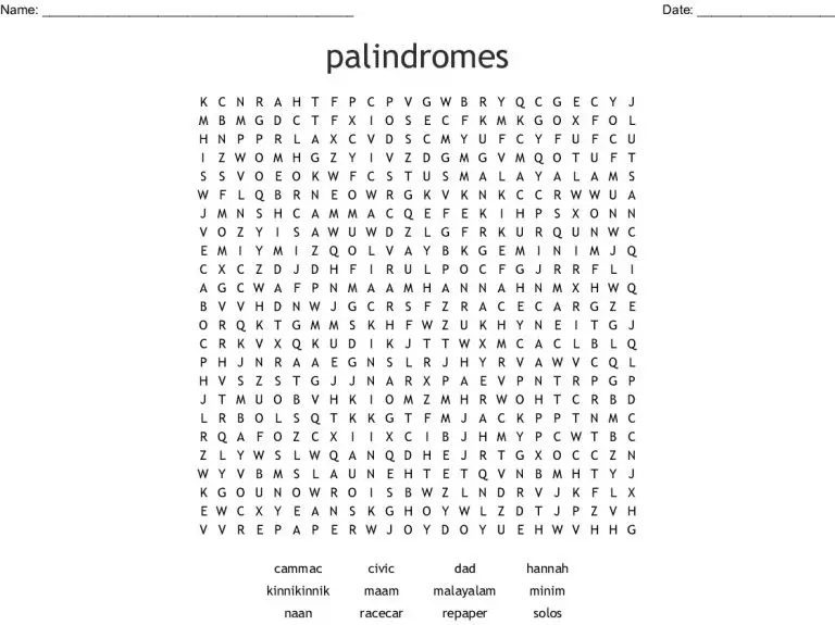 5 Gripping Palindrome Word Search Puzzles | KittyBabyLove.com